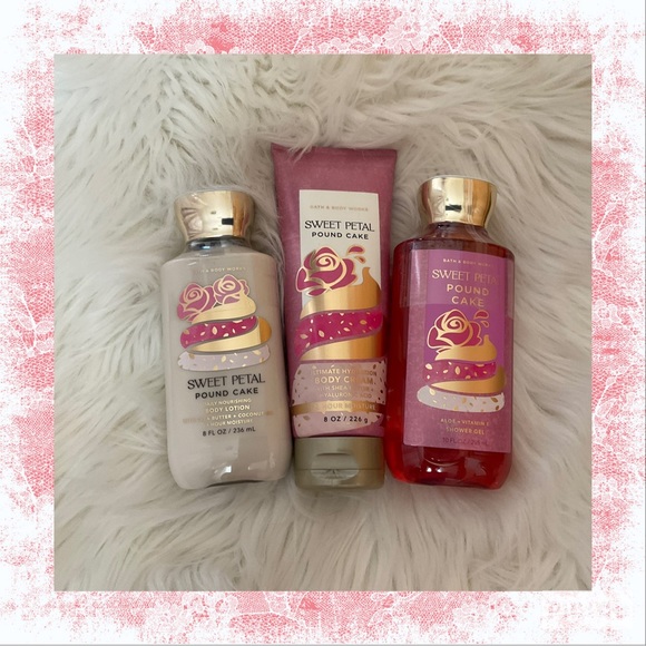Bath & Body Works | Bath & Body | Bath Body Works Sweet Petal Pound Cake Bundle New X3 | Poshmark